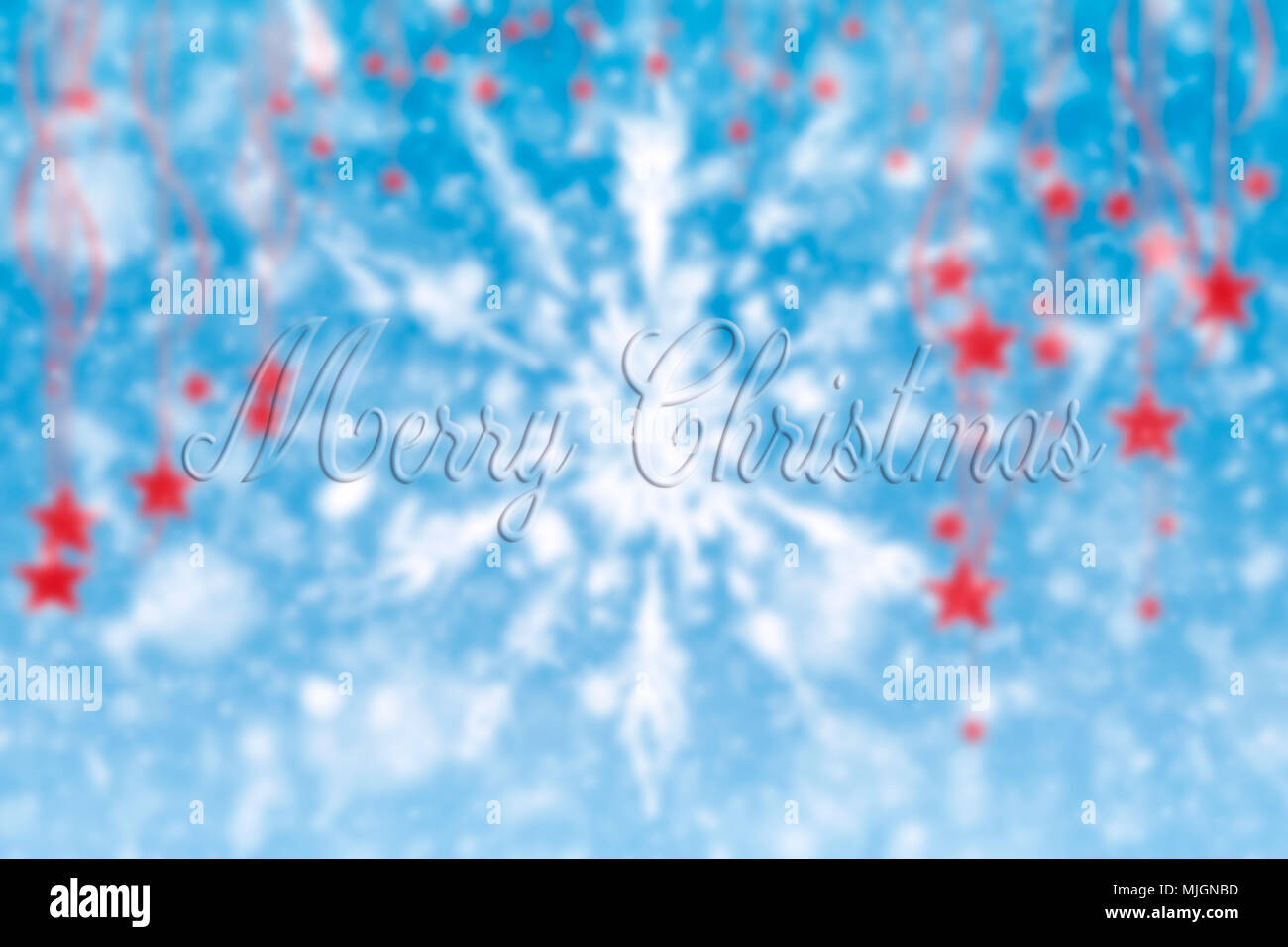 Merry Christmas Snow Background With Hanging Stars and Snowflakes ...