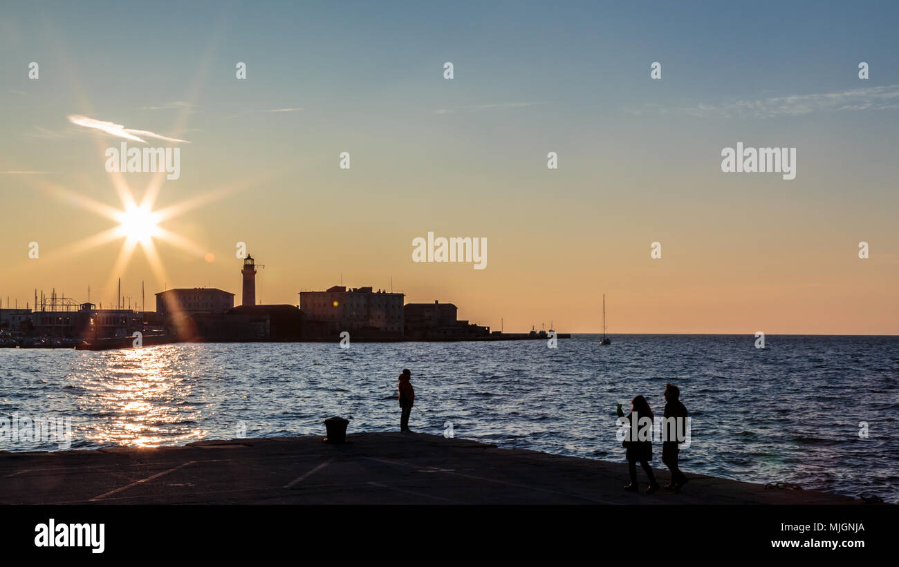 winter evening in the gulf of Trieste Stock Photo - Alamy