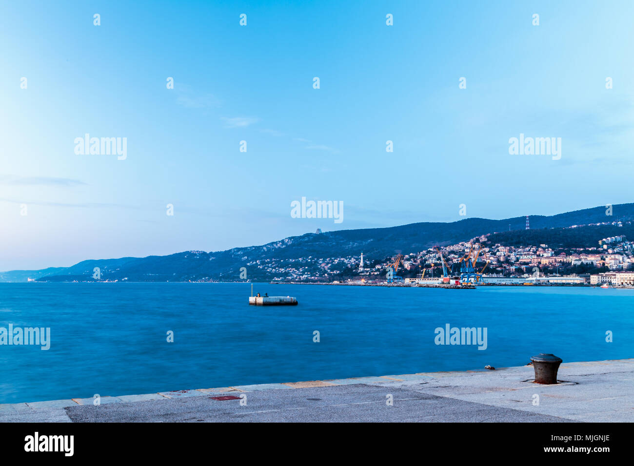 winter evening in the gulf of Trieste Stock Photo - Alamy