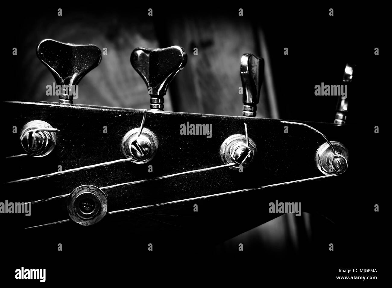 Bass Guitar In Music Studio. Musical Instruments and Equipment Stock ...