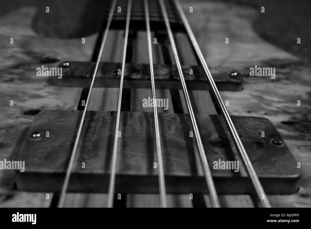 Bass Guitar In Music Studio. Musical Instruments and Equipment Stock ...