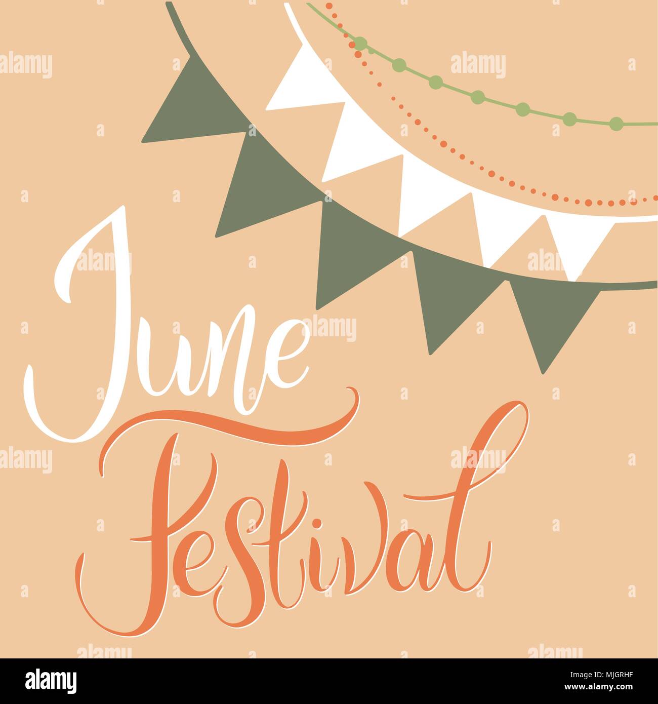 Midsummer lettering. Festa Junina. Elements for invitations, posters ...