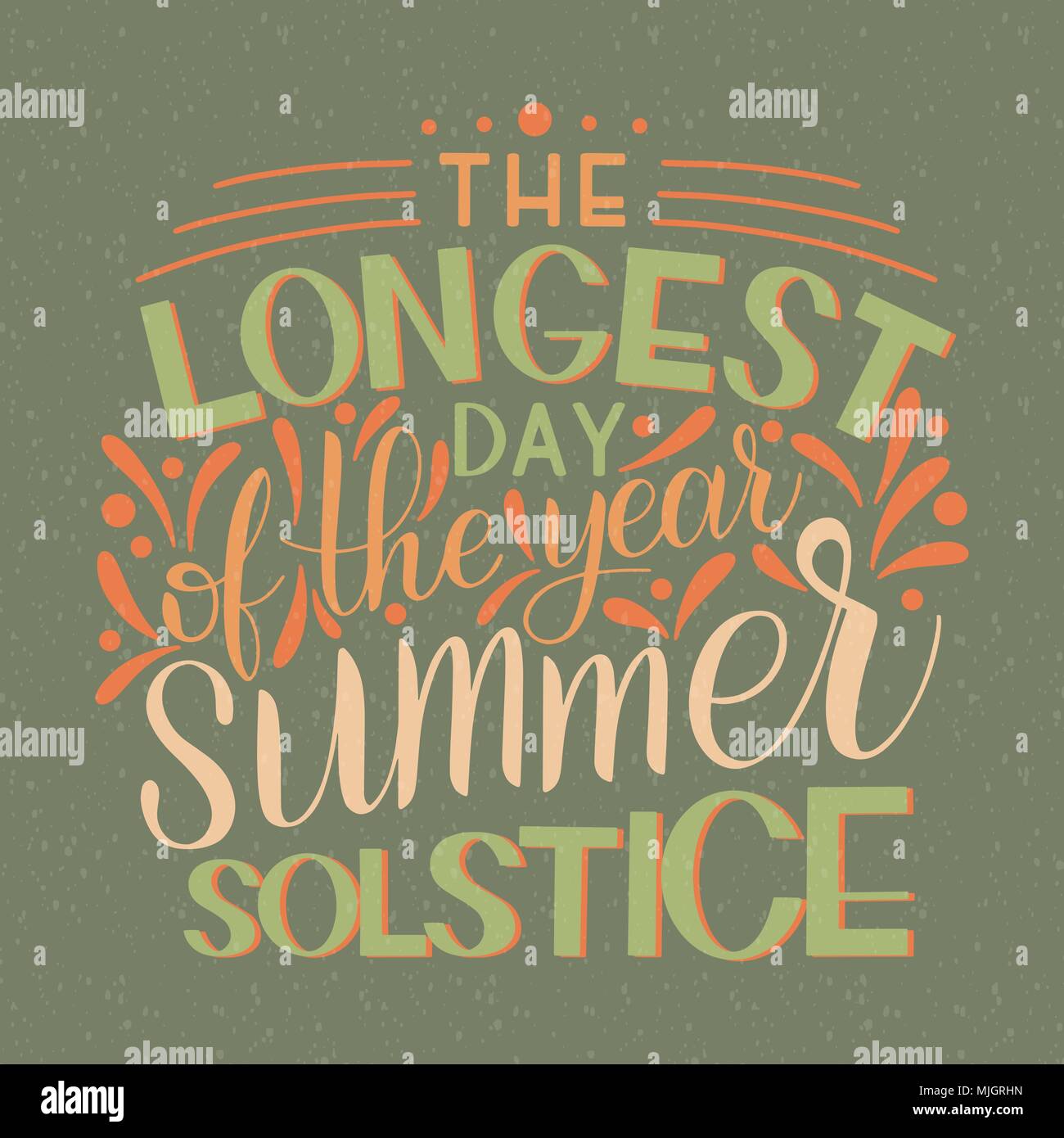 Summer solstice lettering. Elements for invitations, posters, greeting ...