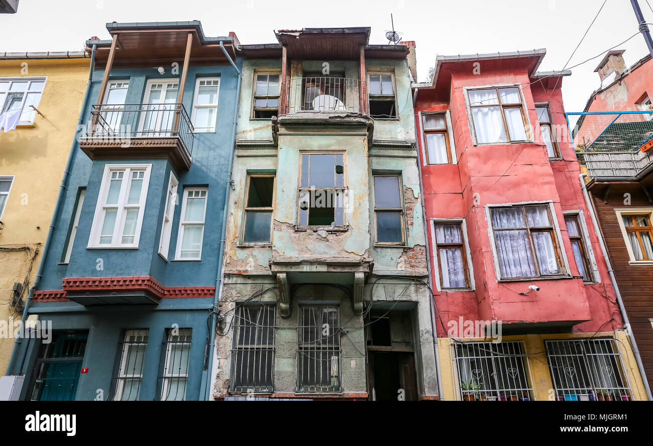 Old Houses in Fener District, Istanbul City, Turkey Stock Photo - Alamy