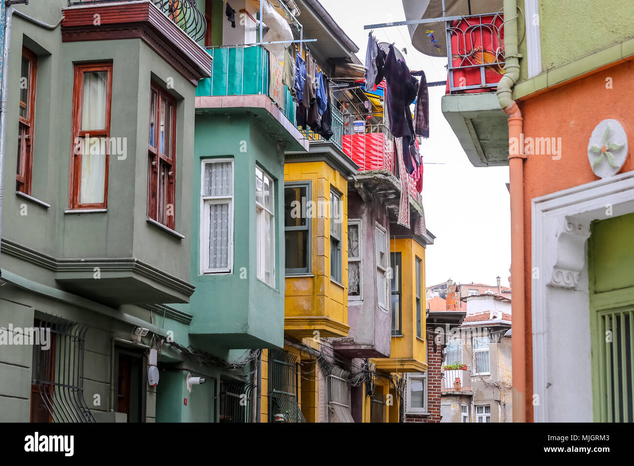 Old Houses in Fener District, Istanbul City, Turkey Stock Photo - Alamy