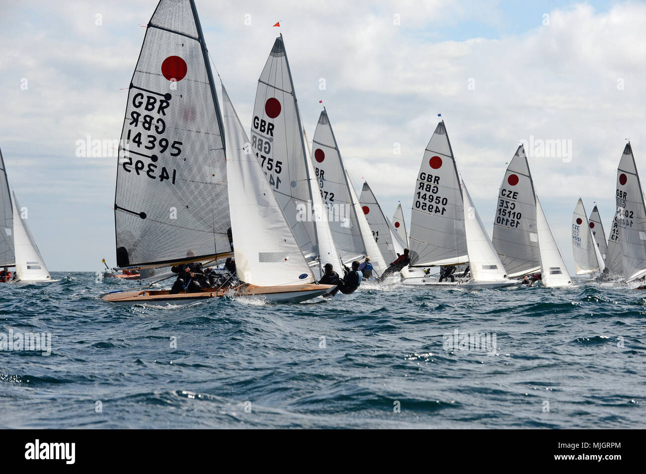 Fireball stingy race taking place of Lerwick Shetland Stock Photo - Alamy