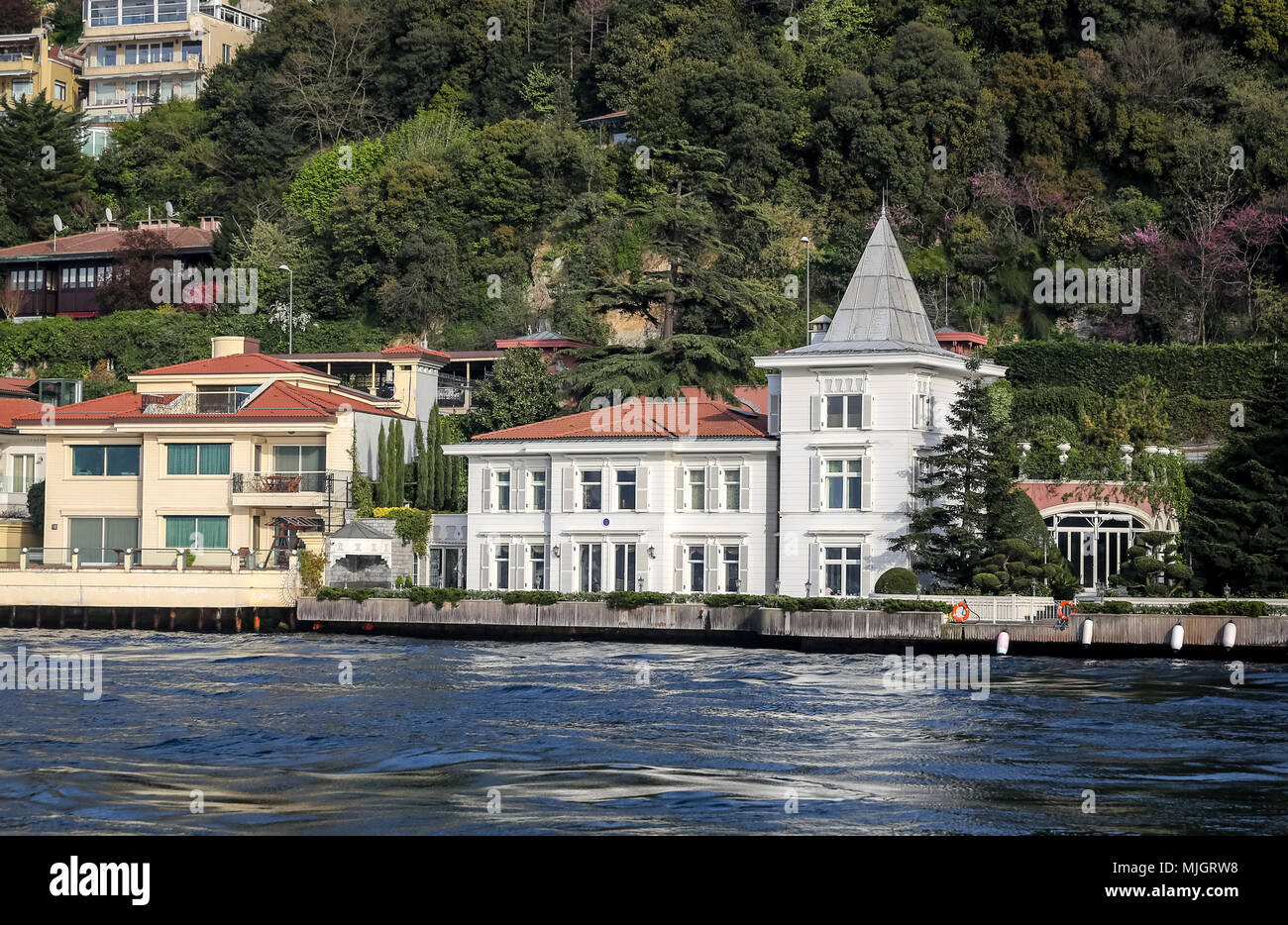 Buildings in Bosphorus Strait Side of Istanbul City, Turkey Stock Photo ...