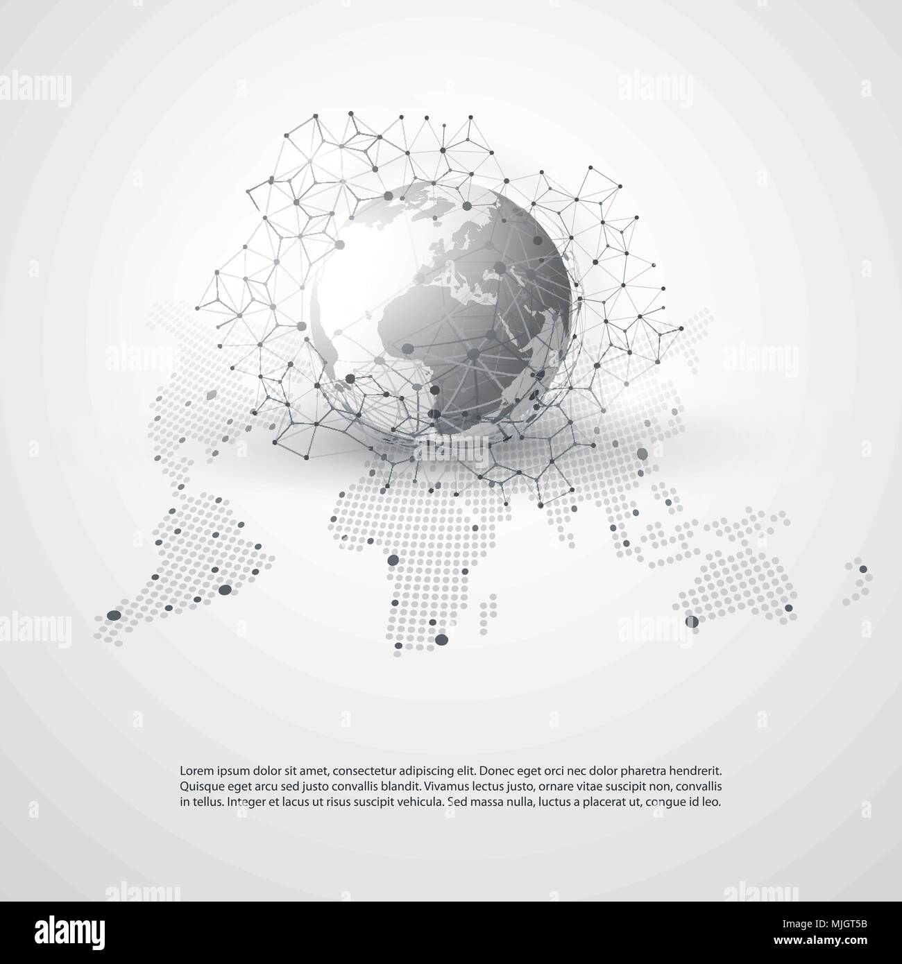 Cloud Computing and Networks Concept with World Map - Global Digital Network Connections ...