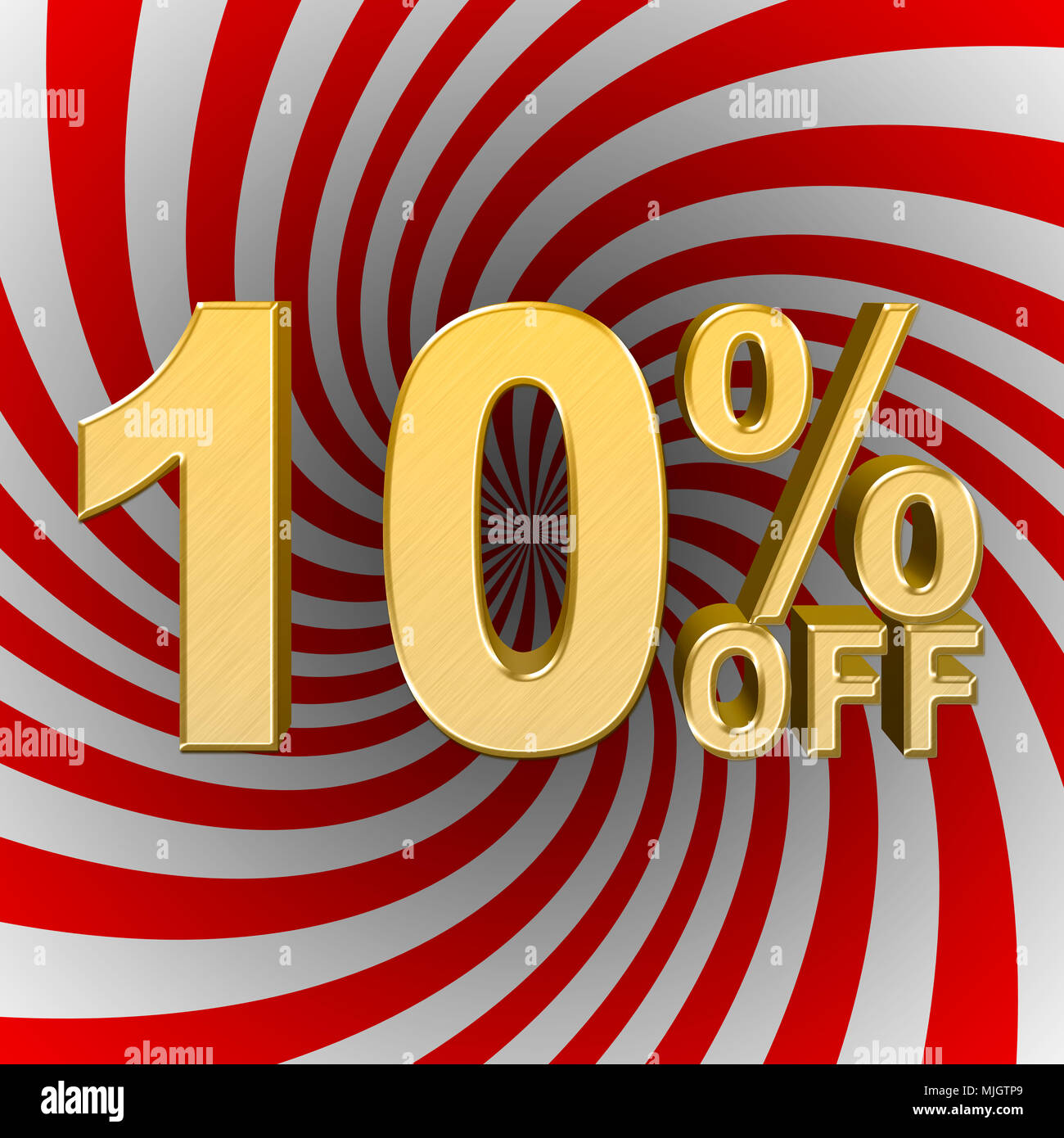 Stock Illustration Large Golden Text 10 Percent Off Sale Golden