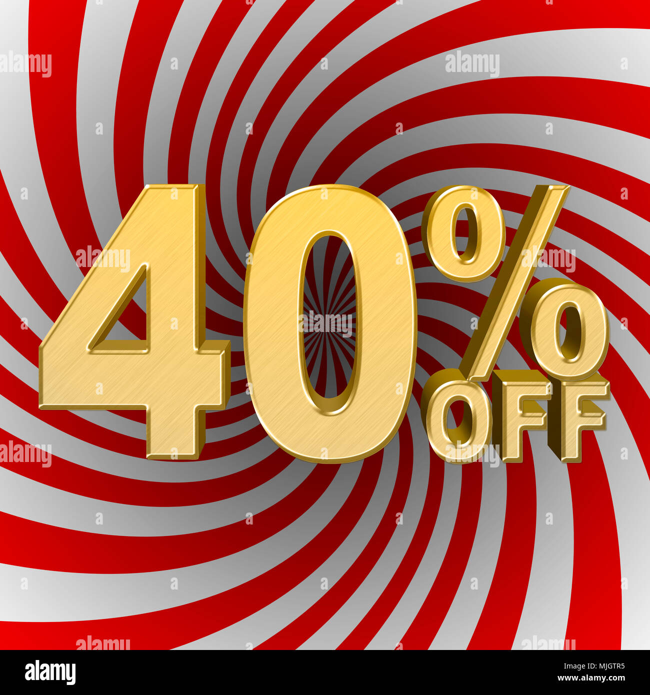 Stock Illustration - Large Golden Text: 40 Percent Off, Sale, Golden ...