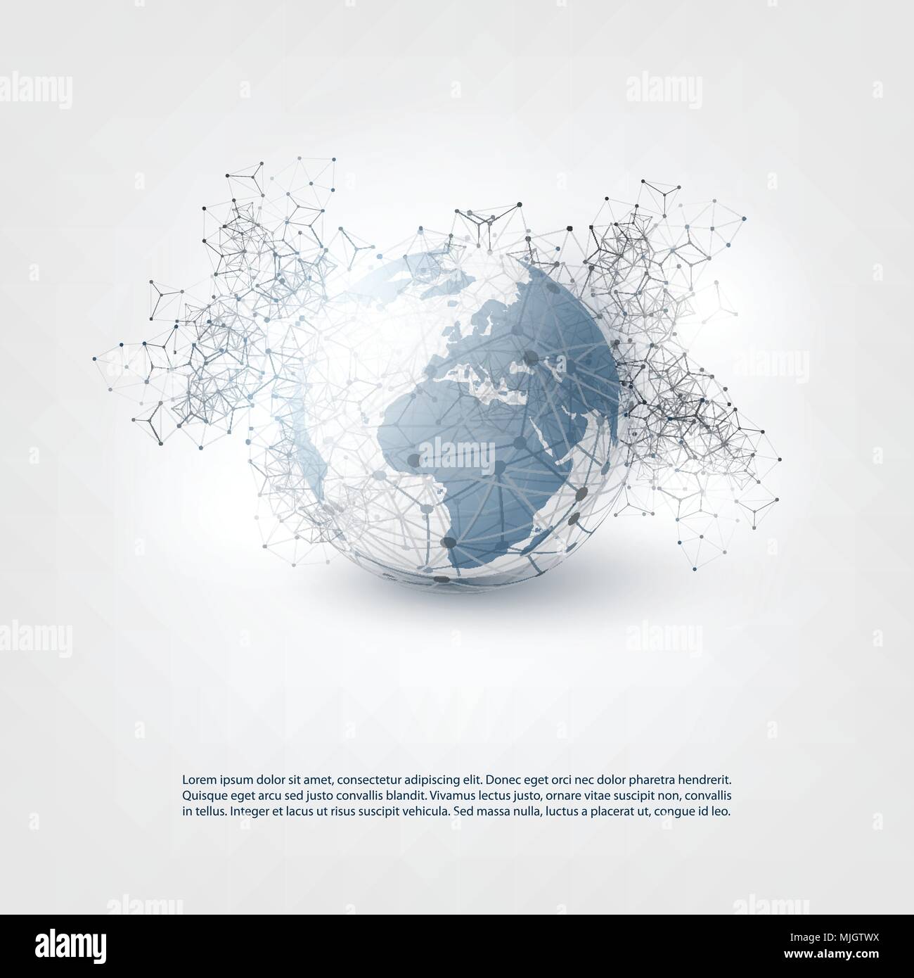 Cloud Computing and Networks Concept with Earth Globe - Global Digital Network Connections ...