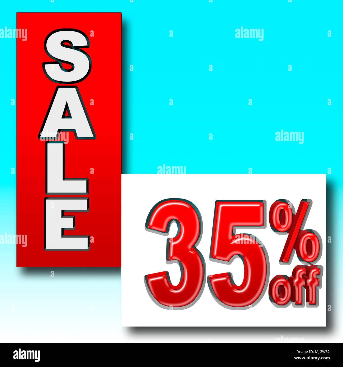 Stock Illustration - Red 35 Percent Off, Red Sale, Blue Gradient ...