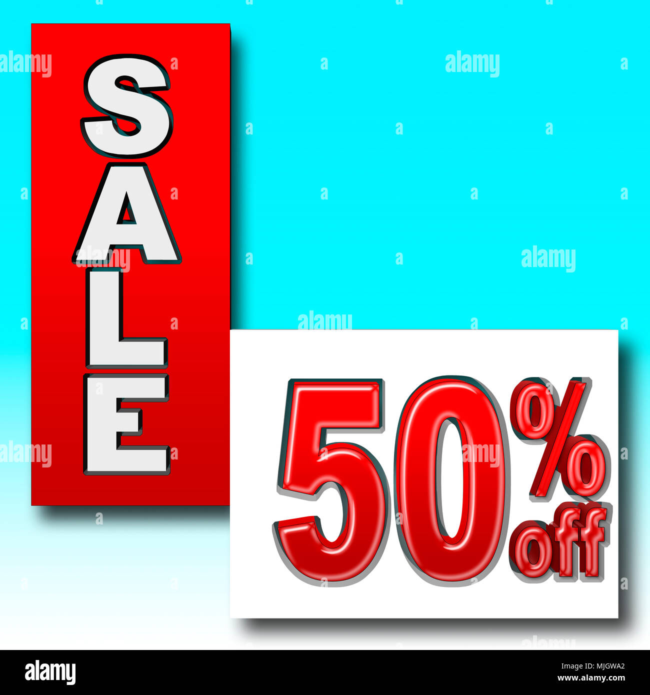 Stock Illustration - Red 50 Percent Off, Red Sale, Blue Gradient ...