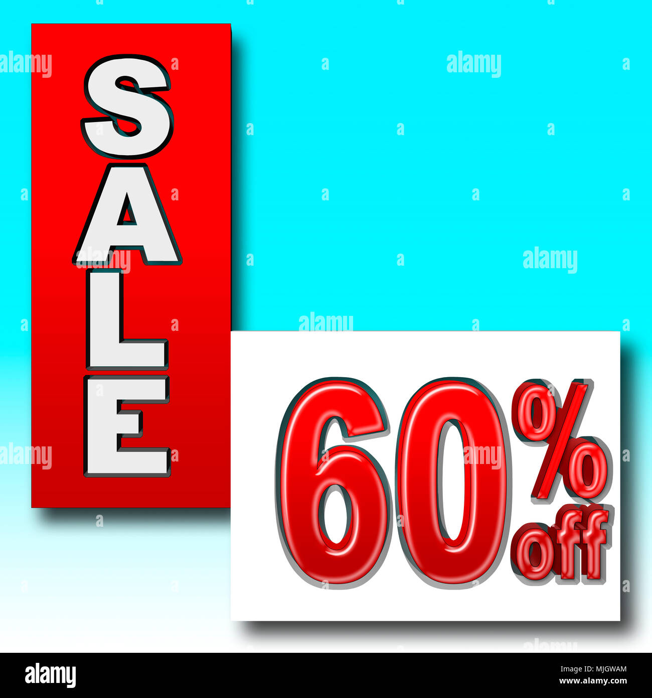 Stock Illustration - Red 60 Percent Off, Red Sale, Blue Gradient ...