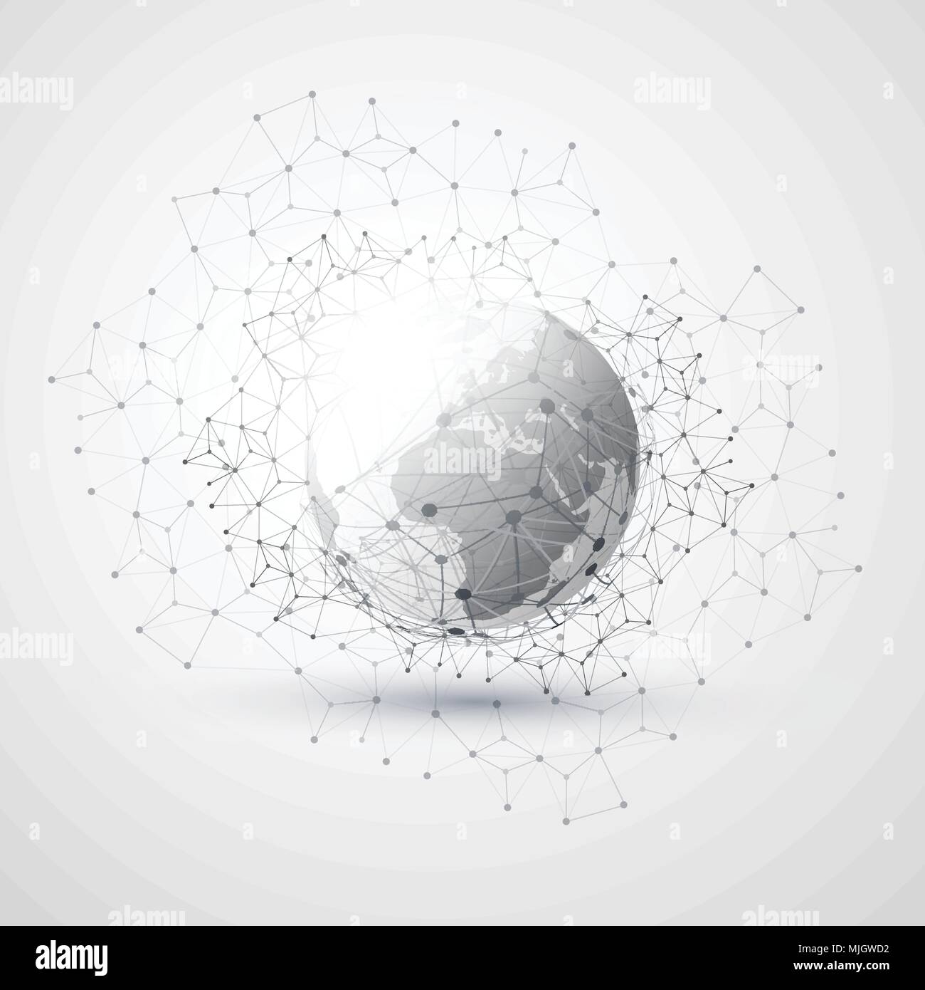 Cloud Computing and Networks Concept with Earth Globe - Global Digital Network Connections ...