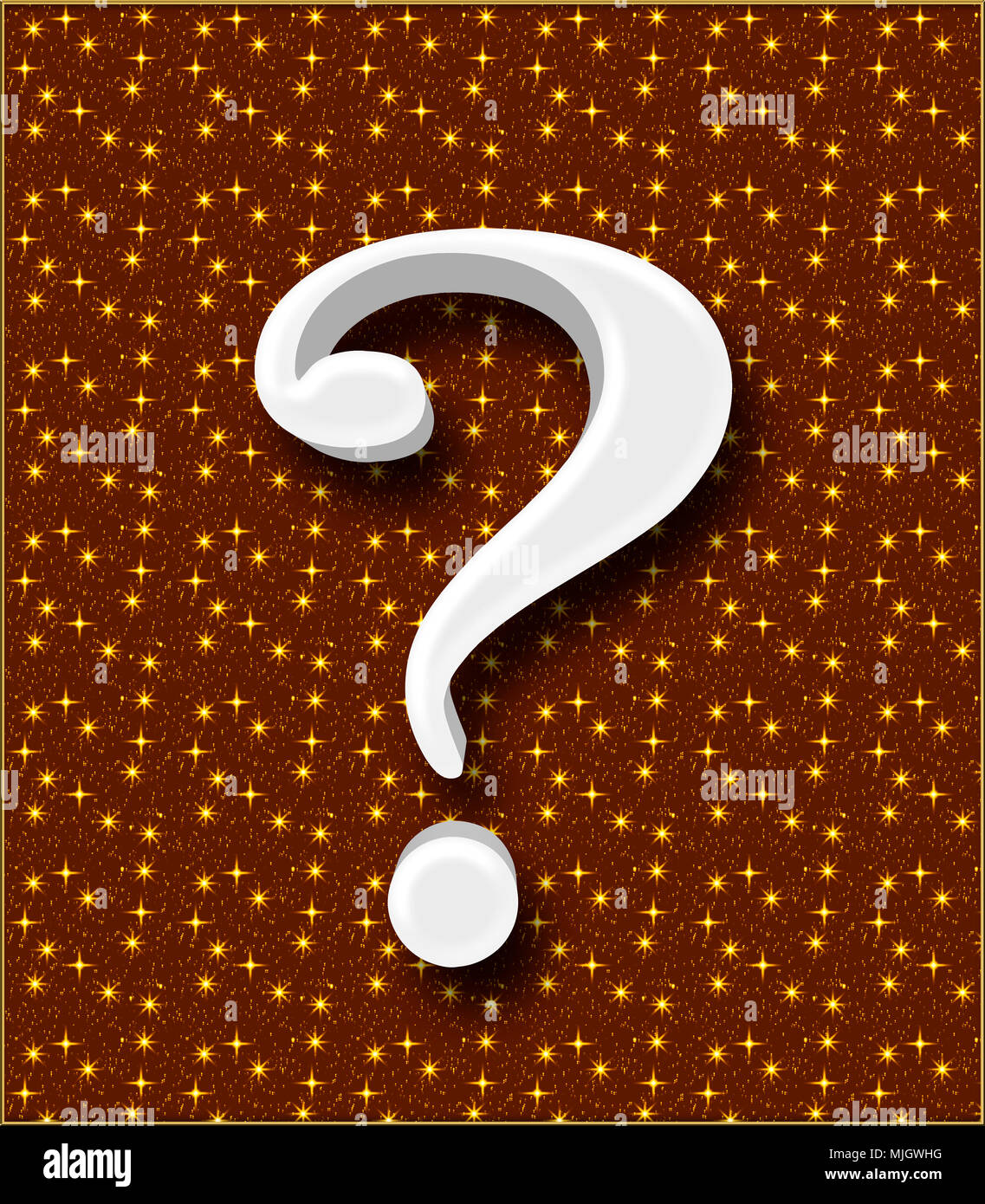 Stock Illustration - Large Three Dimensional White Question Mark , 3D ...