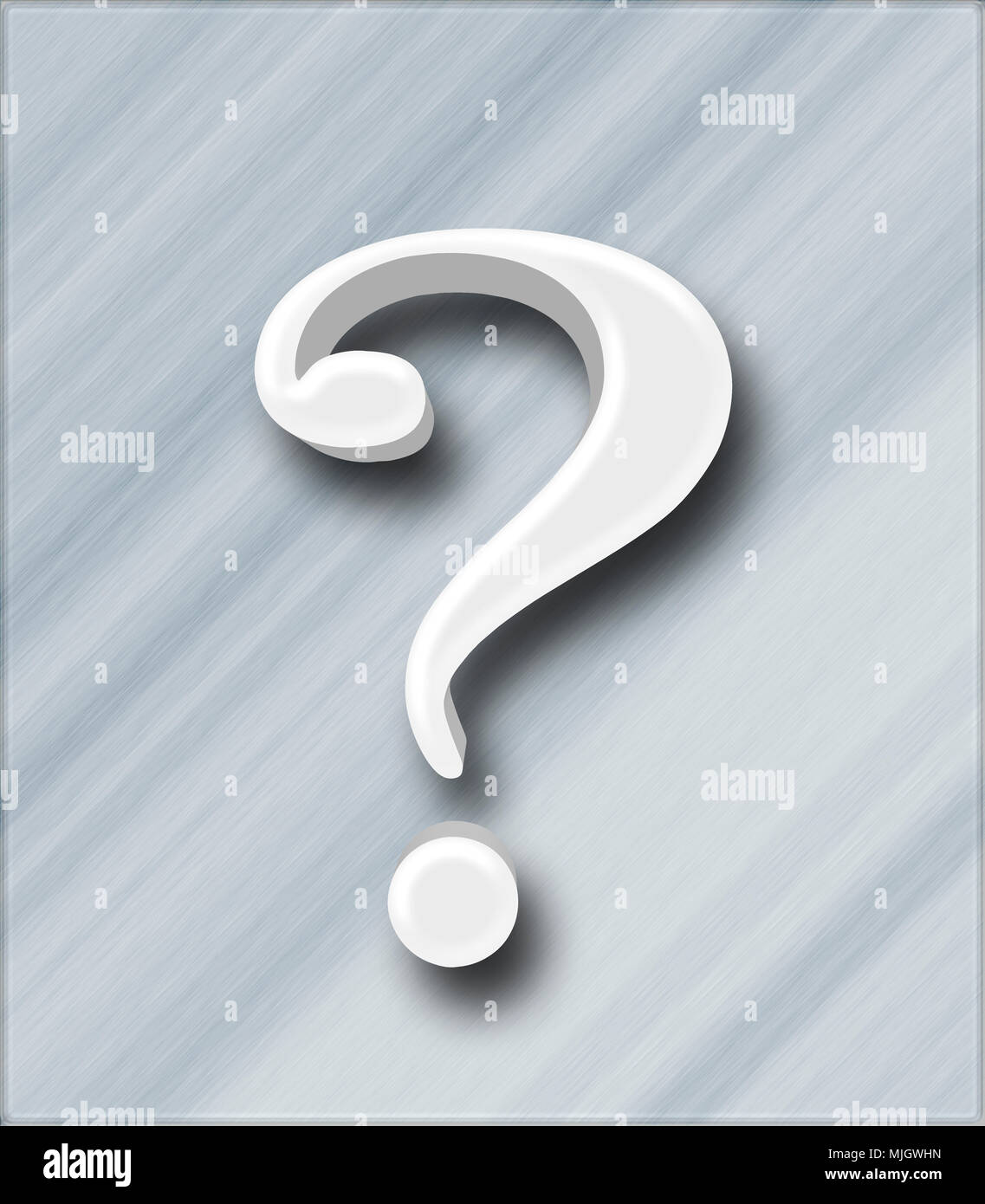Stock Illustration - Large Three Dimensional White Question Mark , 3D ...