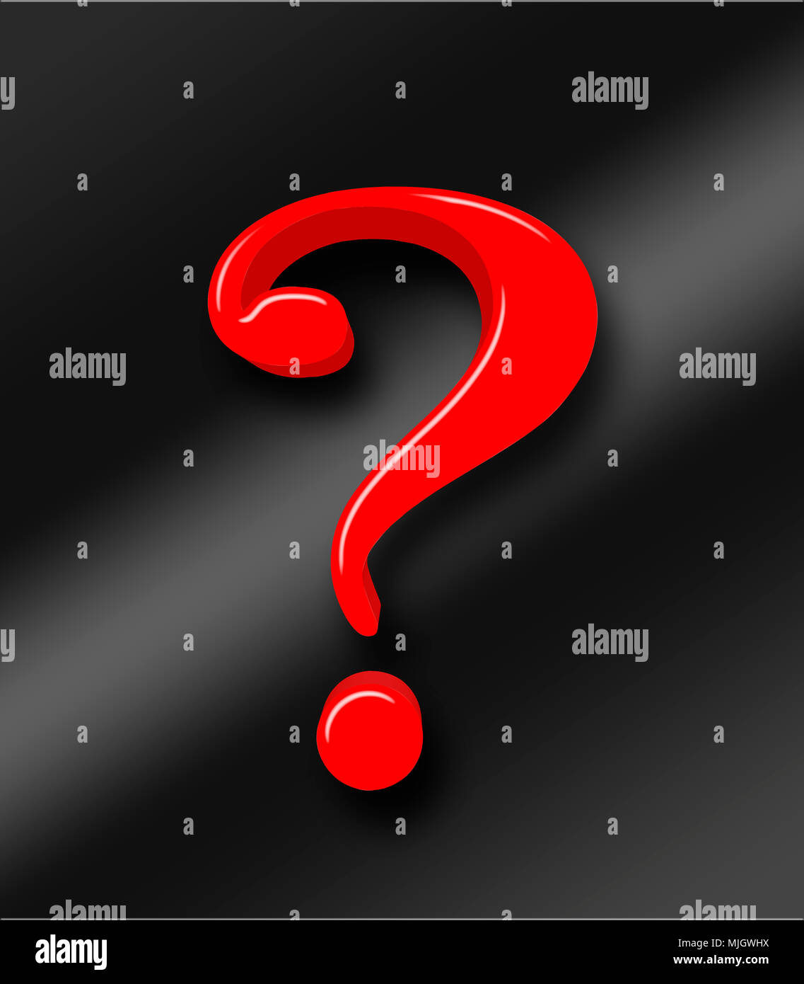 Stock Illustration - Large Three Dimensional Red Question Mark , 3D ...