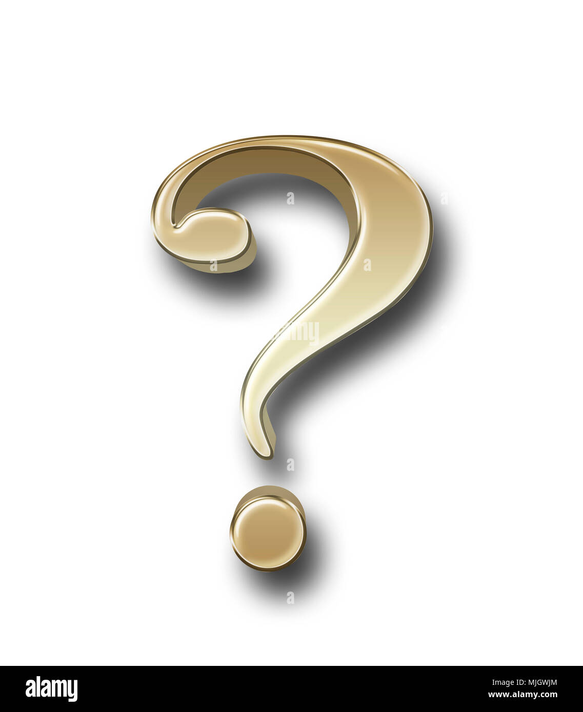 Stock Illustration - Large Three Dimensional Golden Question Mark , 3D ...
