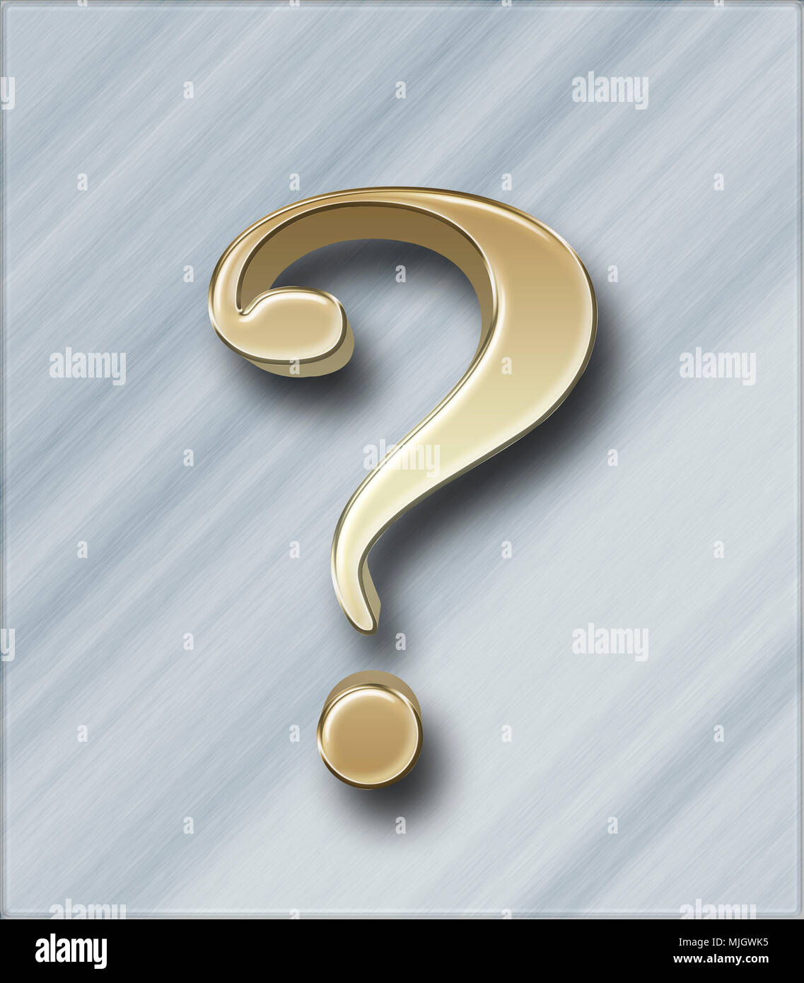 Stock Illustration - Large Three Dimensional Golden Question Mark , 3D ...