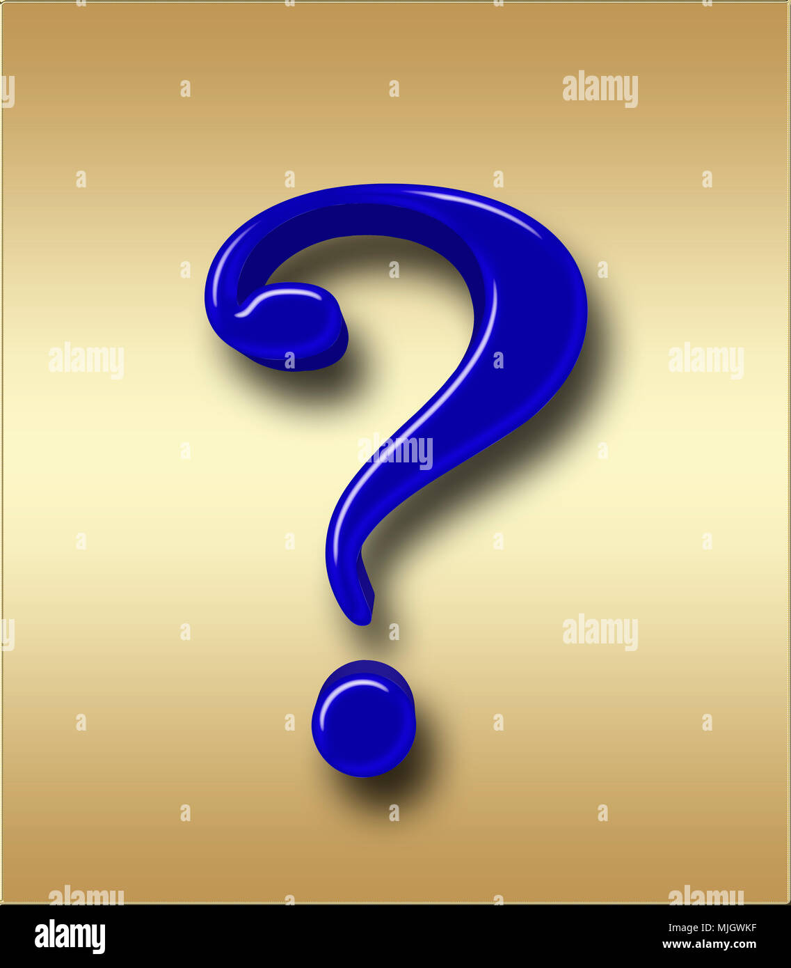 Stock Illustration - Large Three Dimensional Blue Question Mark , 3D ...
