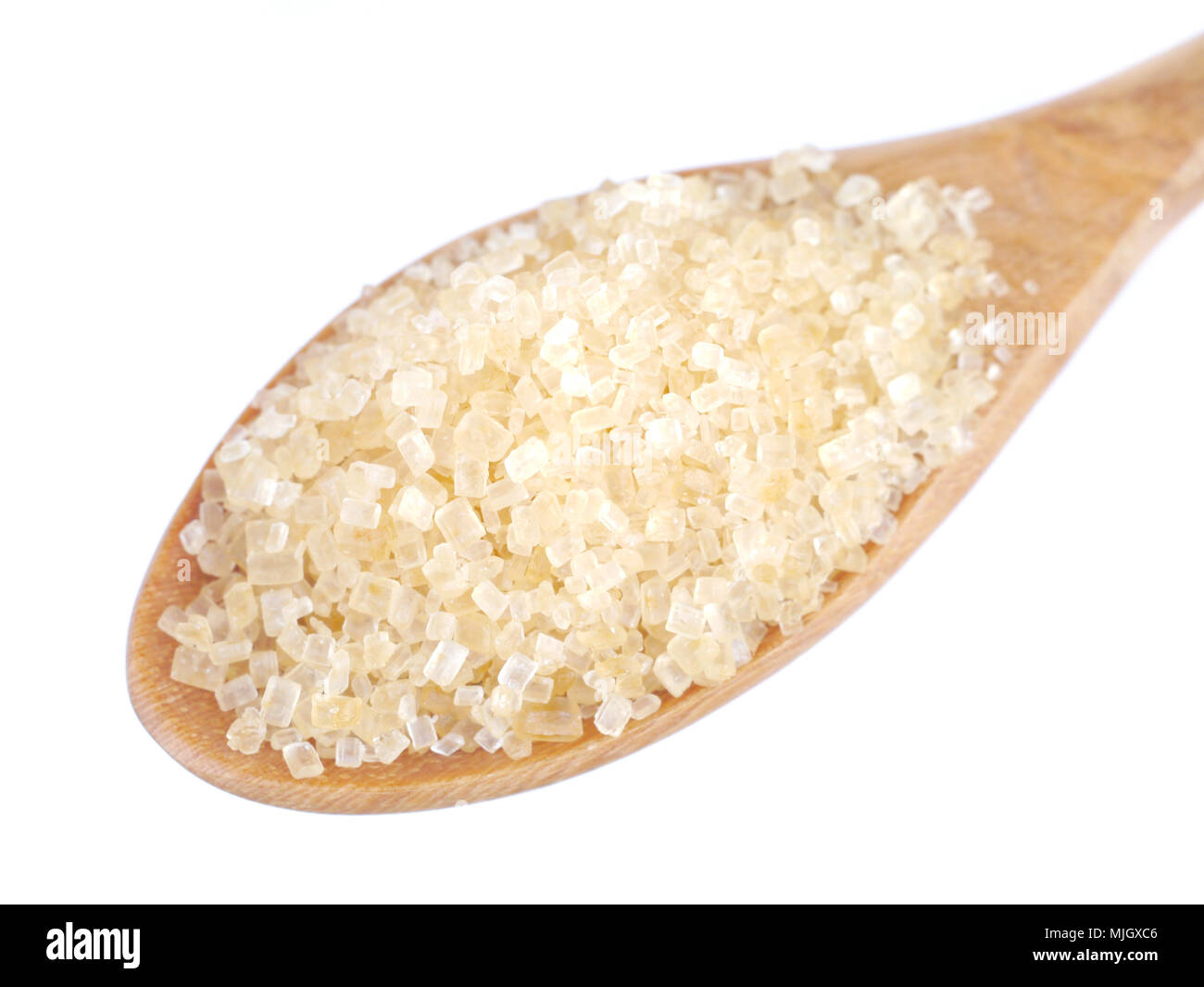 granulated sugar in spoon isolated on white background Stock Photo - Alamy