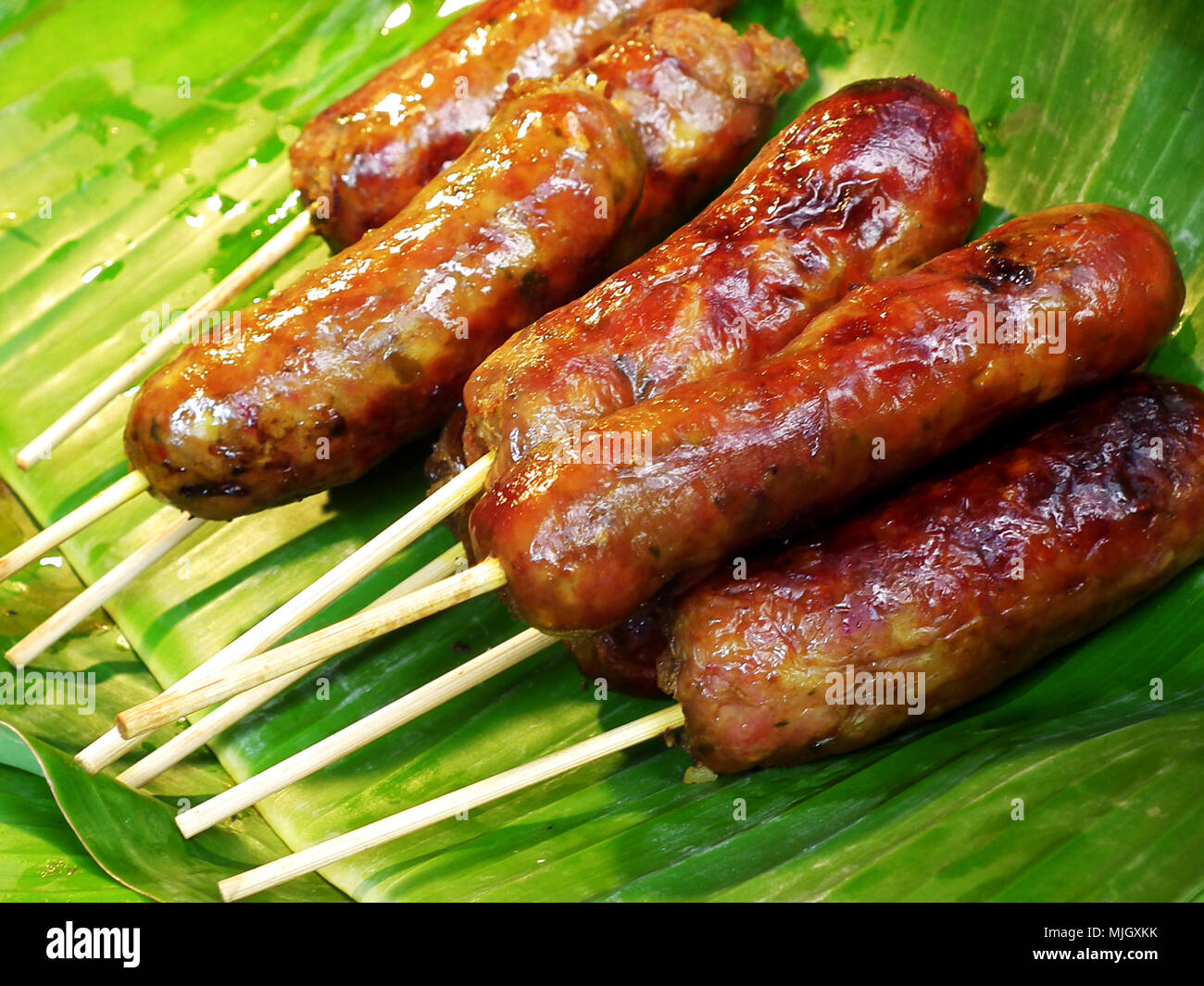 thai sausage traditional style. Thais call " Sai krok isan Stock Photo ...