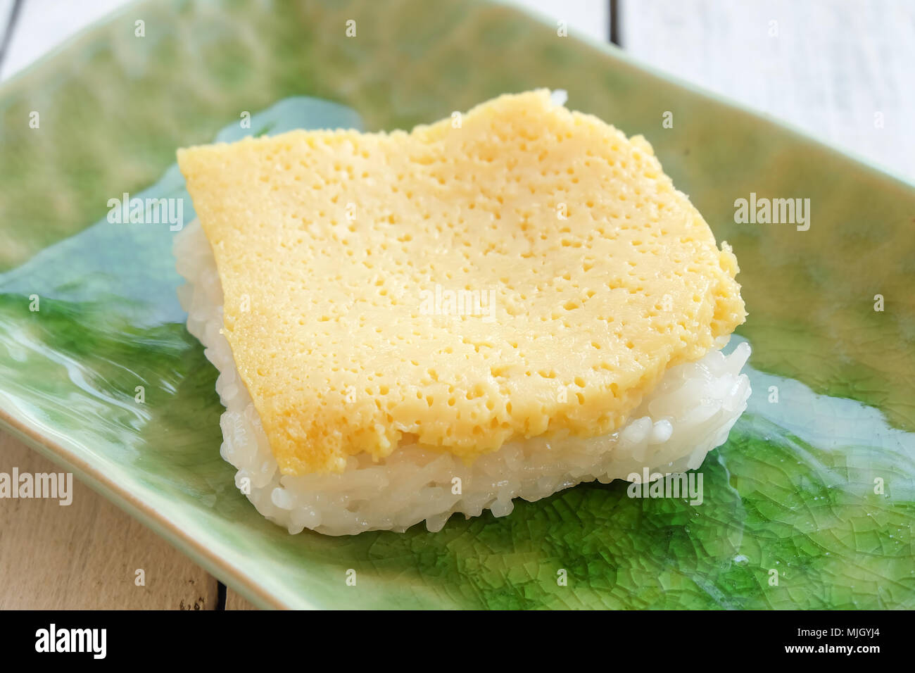 Thai custard with sticky rice Stock Photo - Alamy