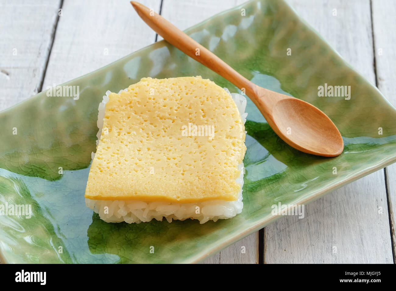 Thai custard with sticky rice Stock Photo - Alamy