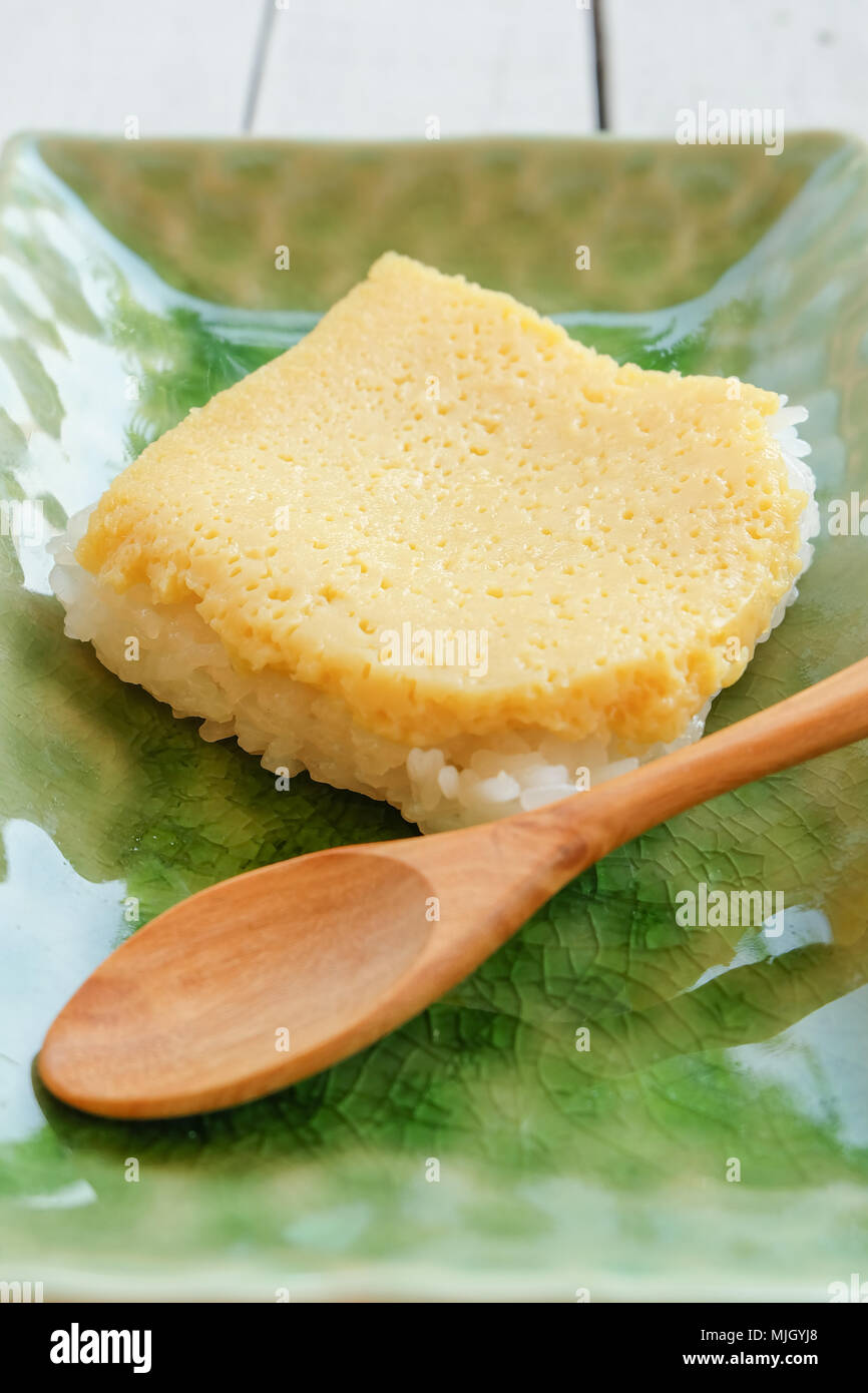Thai custard with sticky rice Stock Photo - Alamy