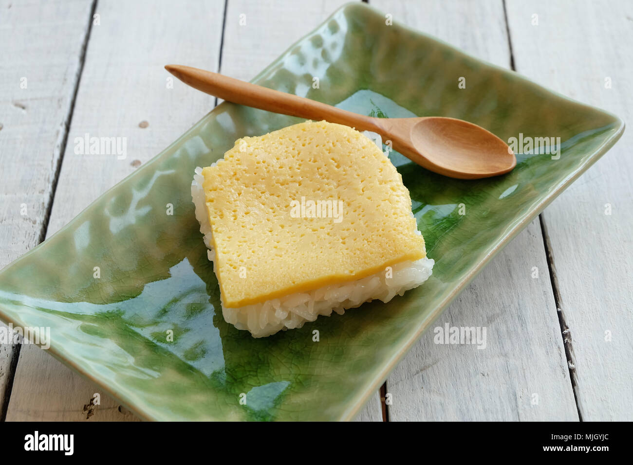 Thai custard with sticky rice Stock Photo - Alamy