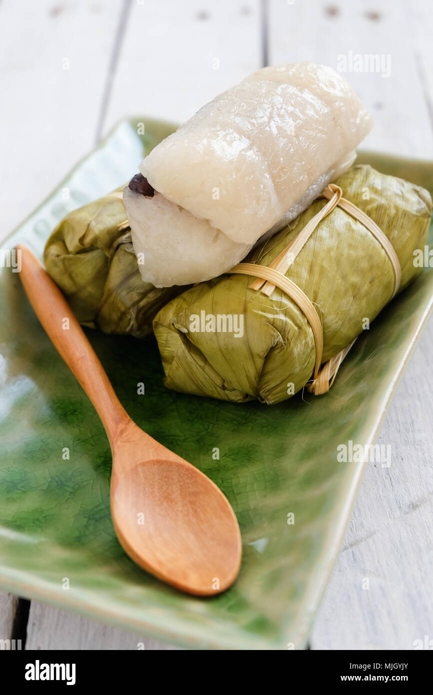Thai Sweets bunch of mush with banana filling Stock Photo - Alamy