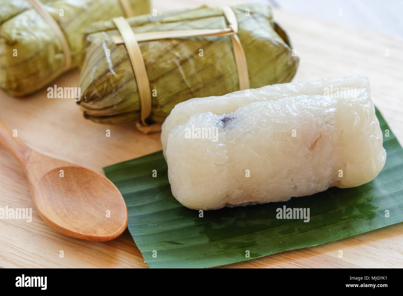 Thai Sweets bunch of mush with banana filling Stock Photo - Alamy
