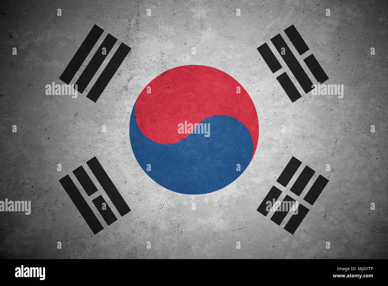 south korea flag pattern on the concrete wall Stock Photo - Alamy
