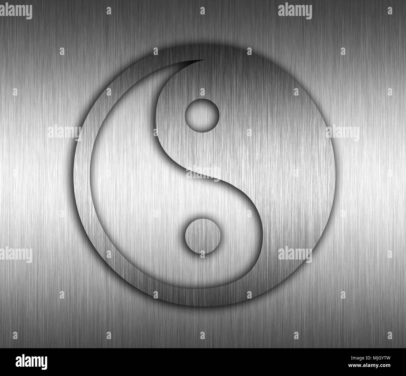 Yin Yang Metal background Stock Photo - Alamy