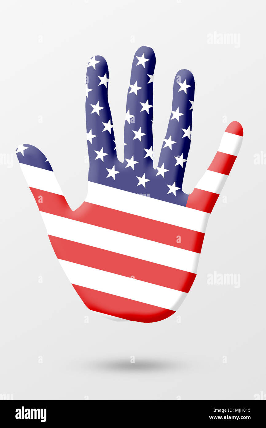 hand with USA flag Stock Photo - Alamy