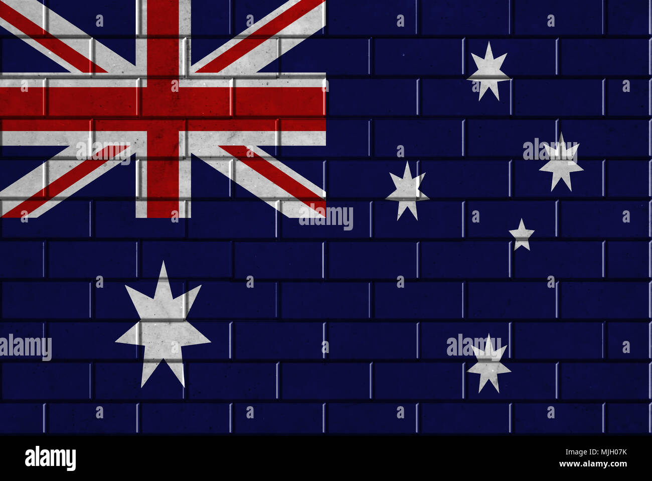 Australia flag painted on a brick wall Stock Photo - Alamy