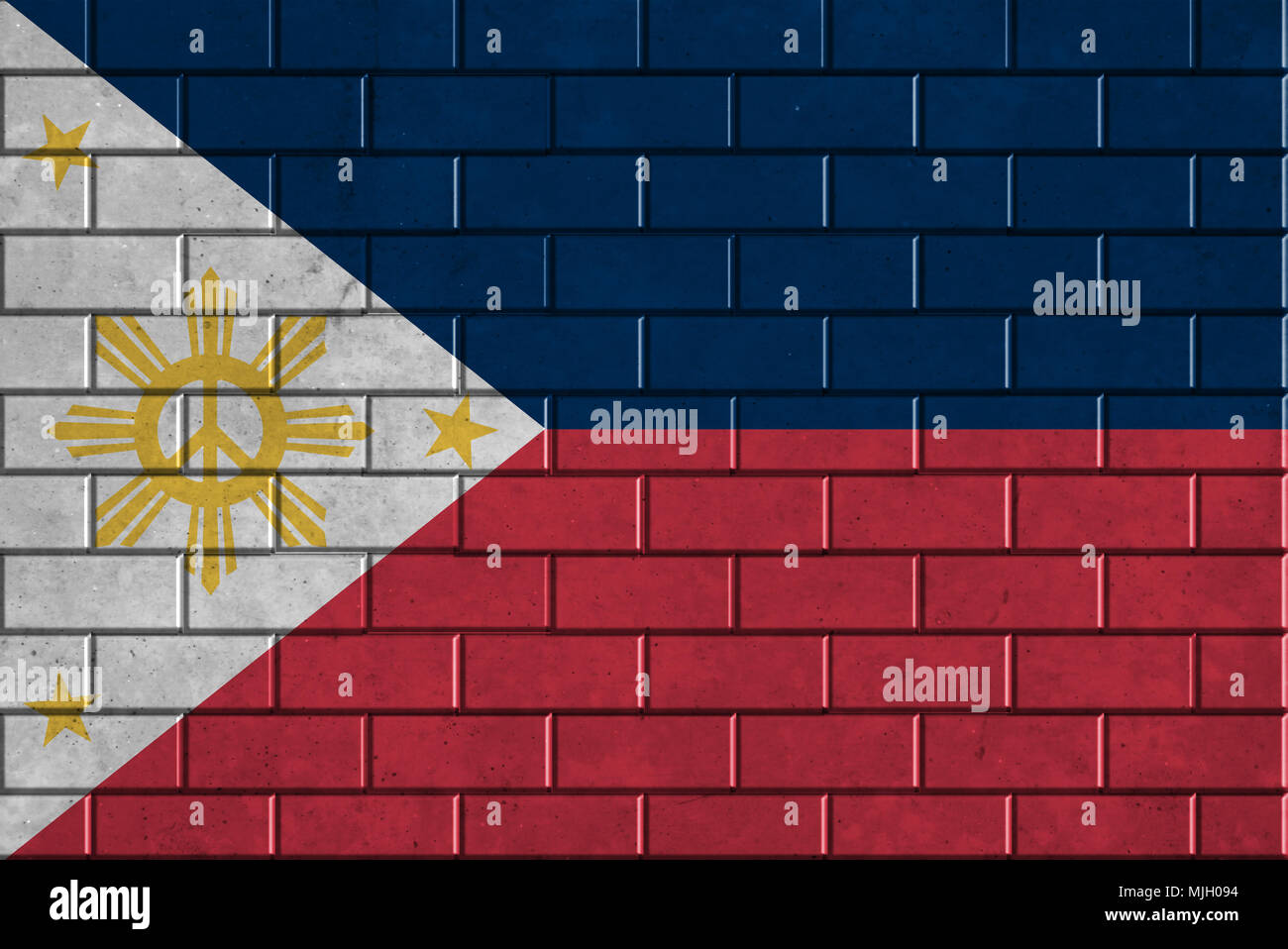 Philippines flag painted on a brick wall Stock Photo - Alamy