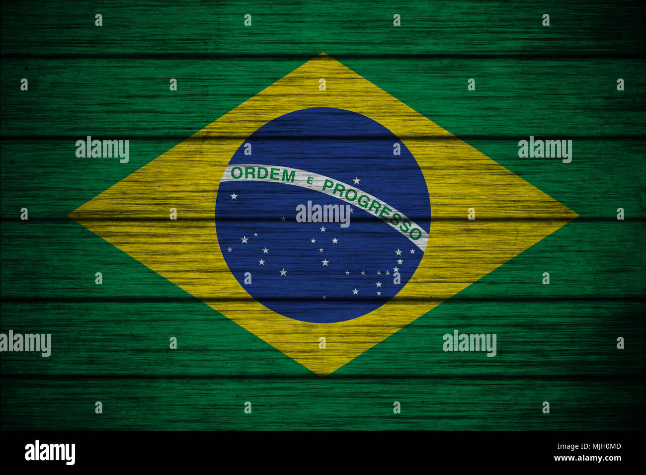brazilian flag on Background texture wood Stock Photo - Alamy