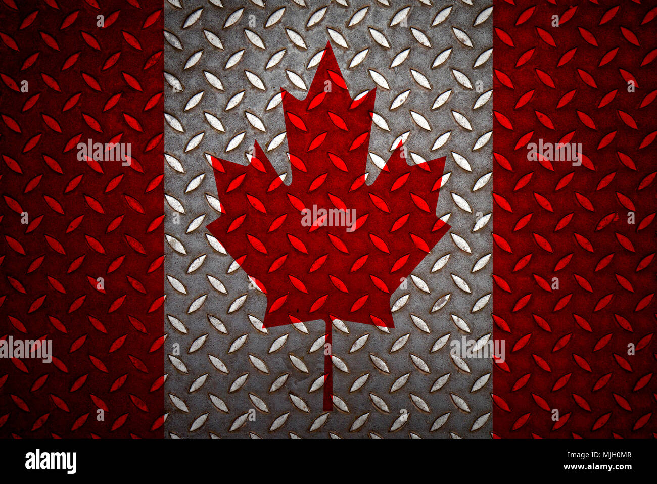 canada Flag Seamless steel diamond plate Stock Photo - Alamy