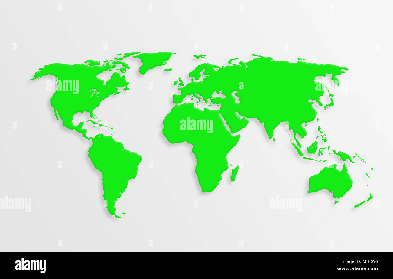 world map green Stock Photo - Alamy