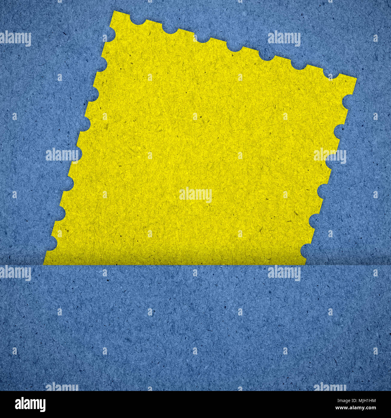 Stamp on blue paper texture background Stock Photo - Alamy