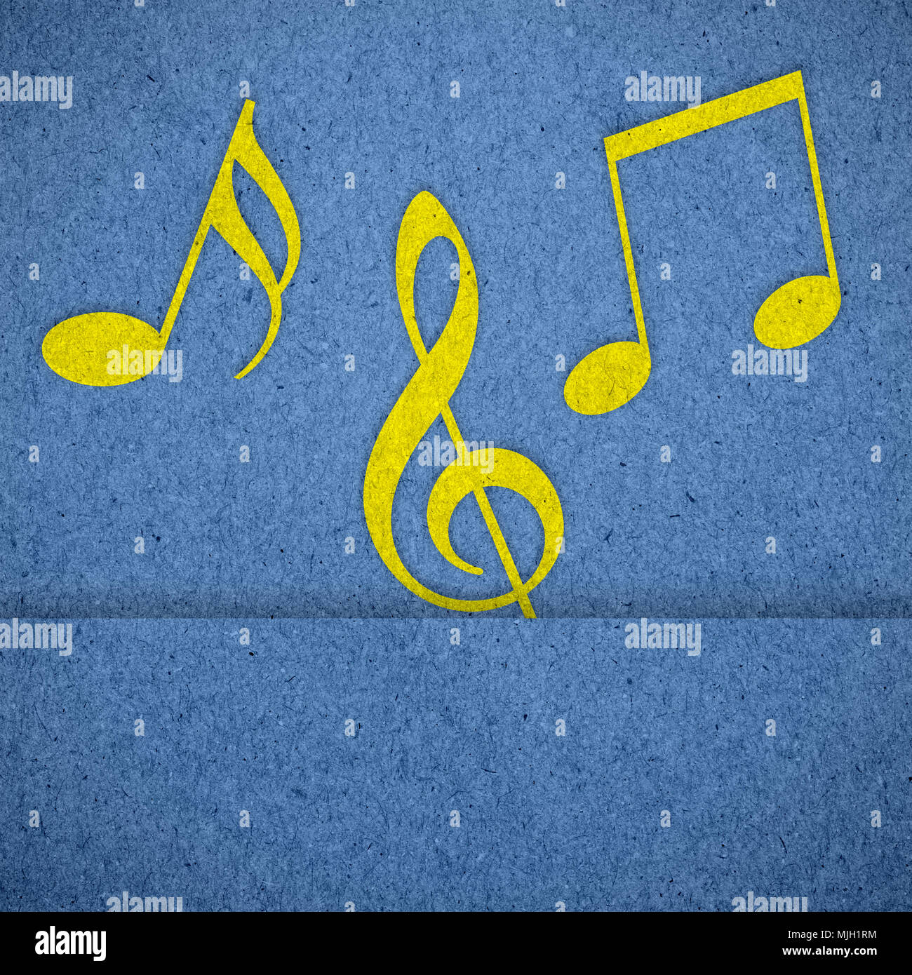 music note on blue paper texture Stock Photo - Alamy