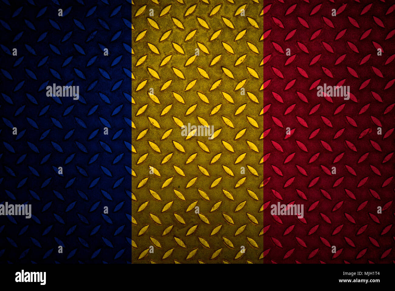 romania Flag Seamless steel diamond plate Stock Photo - Alamy
