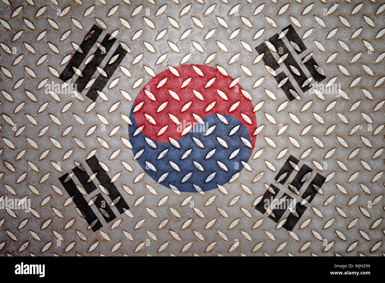 south korea Flag Seamless steel diamond plate Stock Photo - Alamy