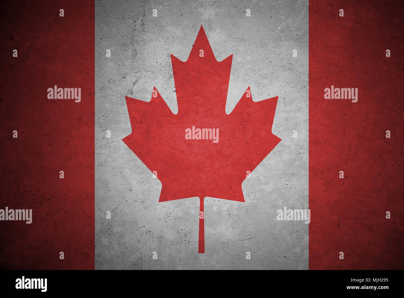 canada flag pattern on the concrete wall Stock Photo - Alamy