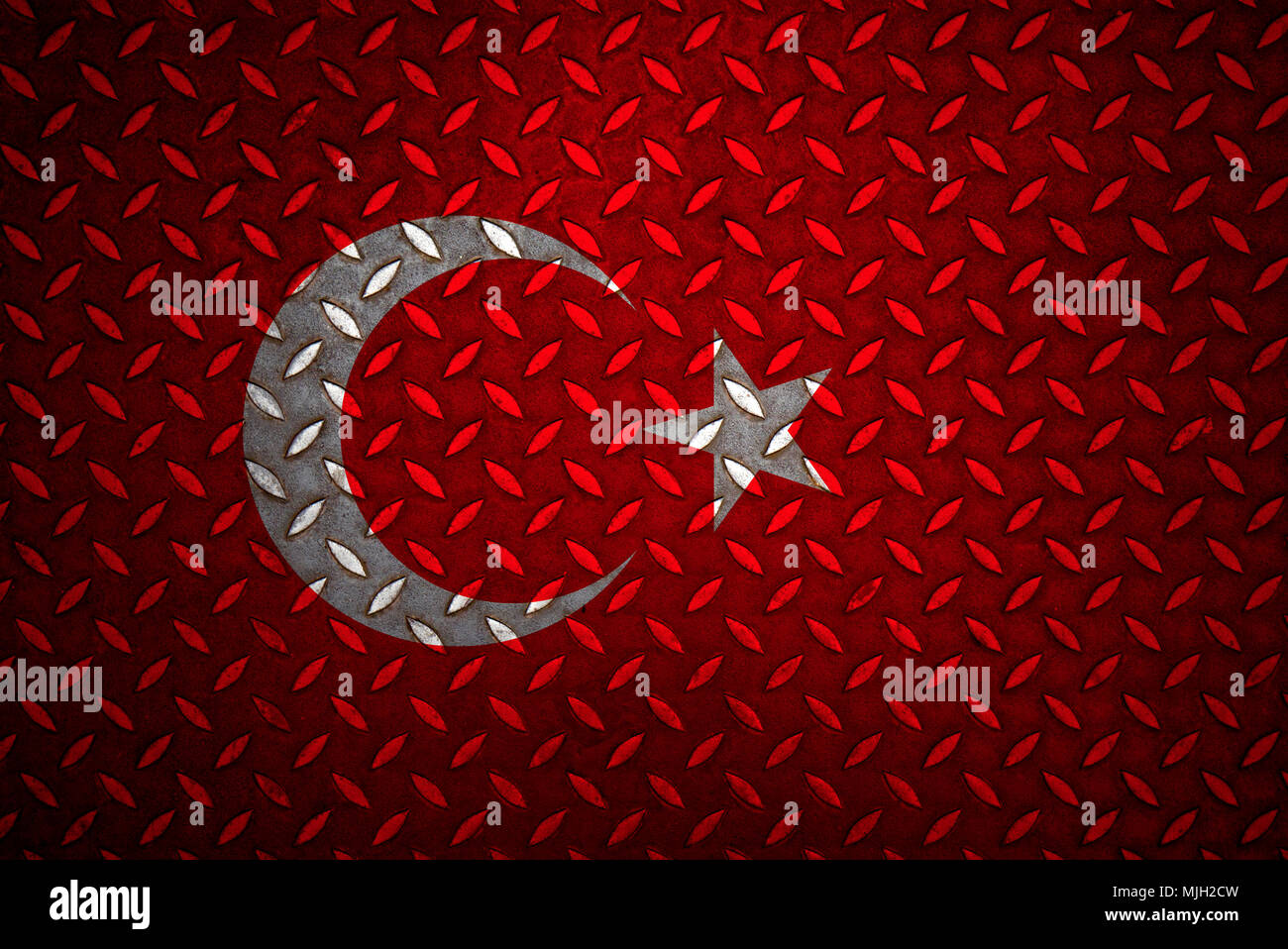 turkey Flag Seamless steel diamond plate Stock Photo - Alamy