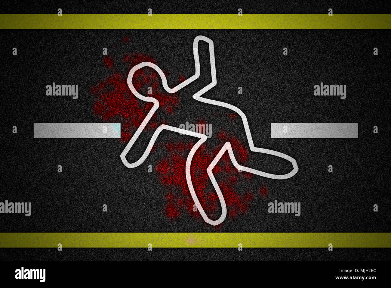 Chalk outline body hi-res stock photography and images - Alamy