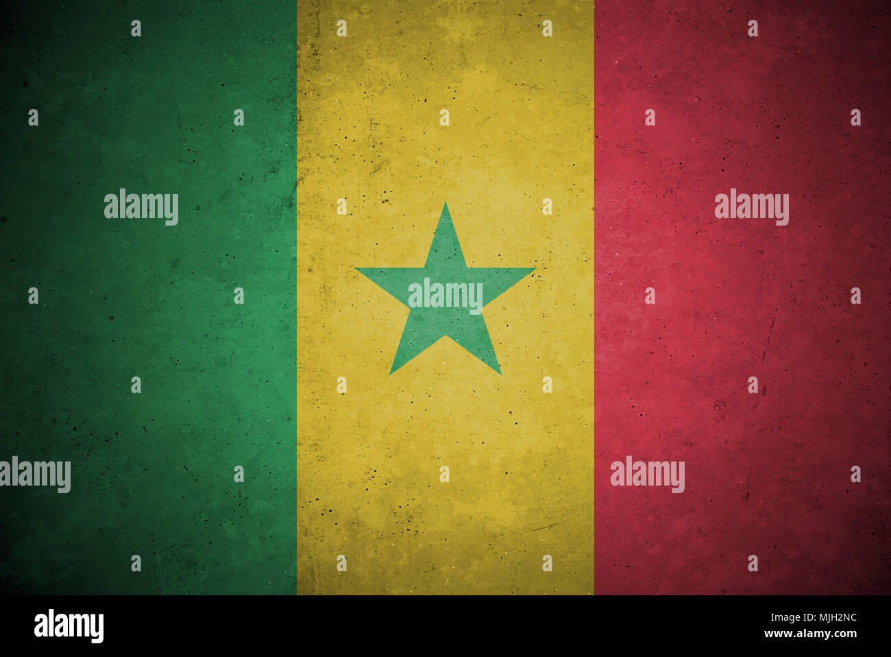 senegal flag pattern on the concrete wall Stock Photo - Alamy