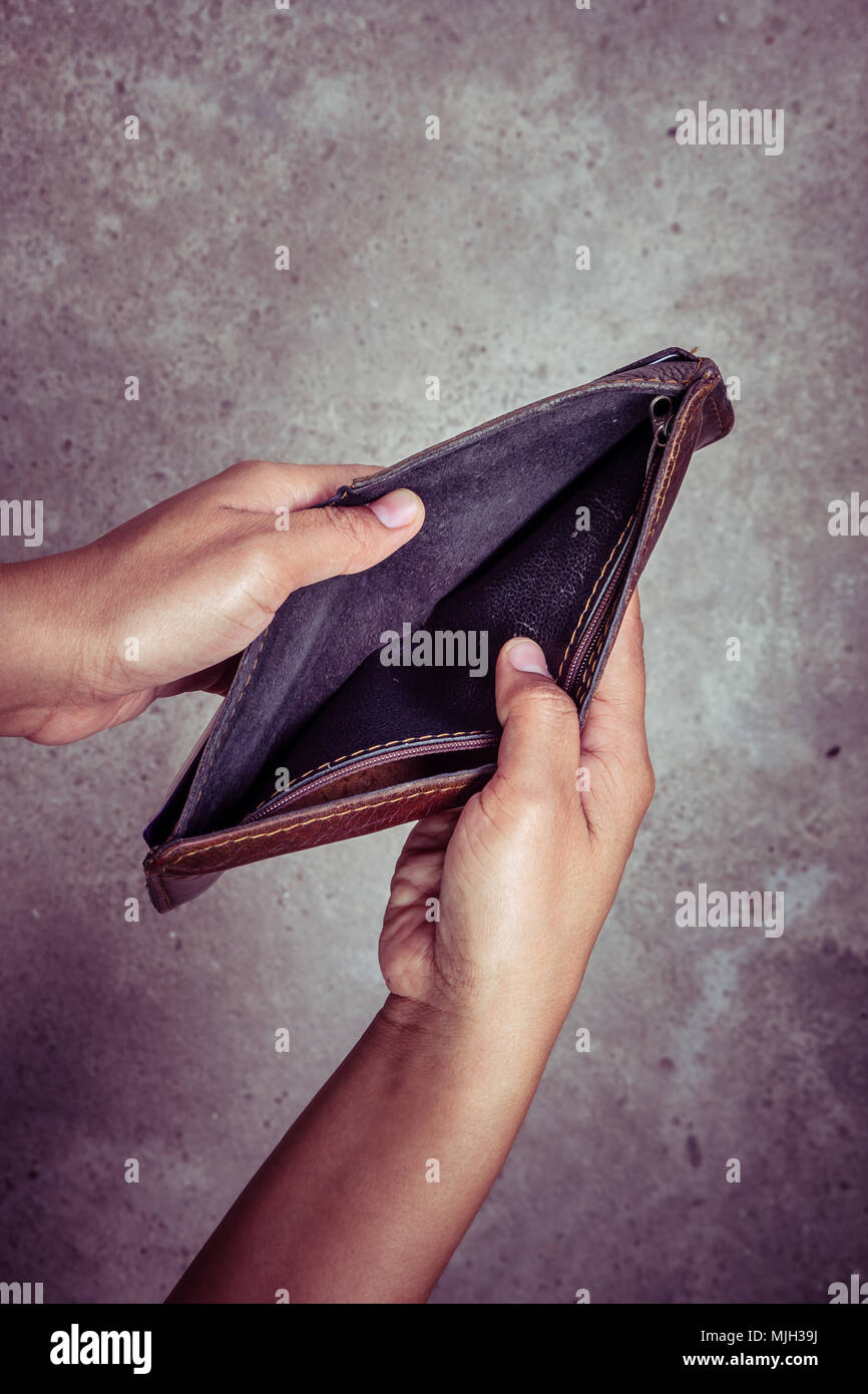 An empty wallet with filter effect retro vintage style Stock Photo - Alamy